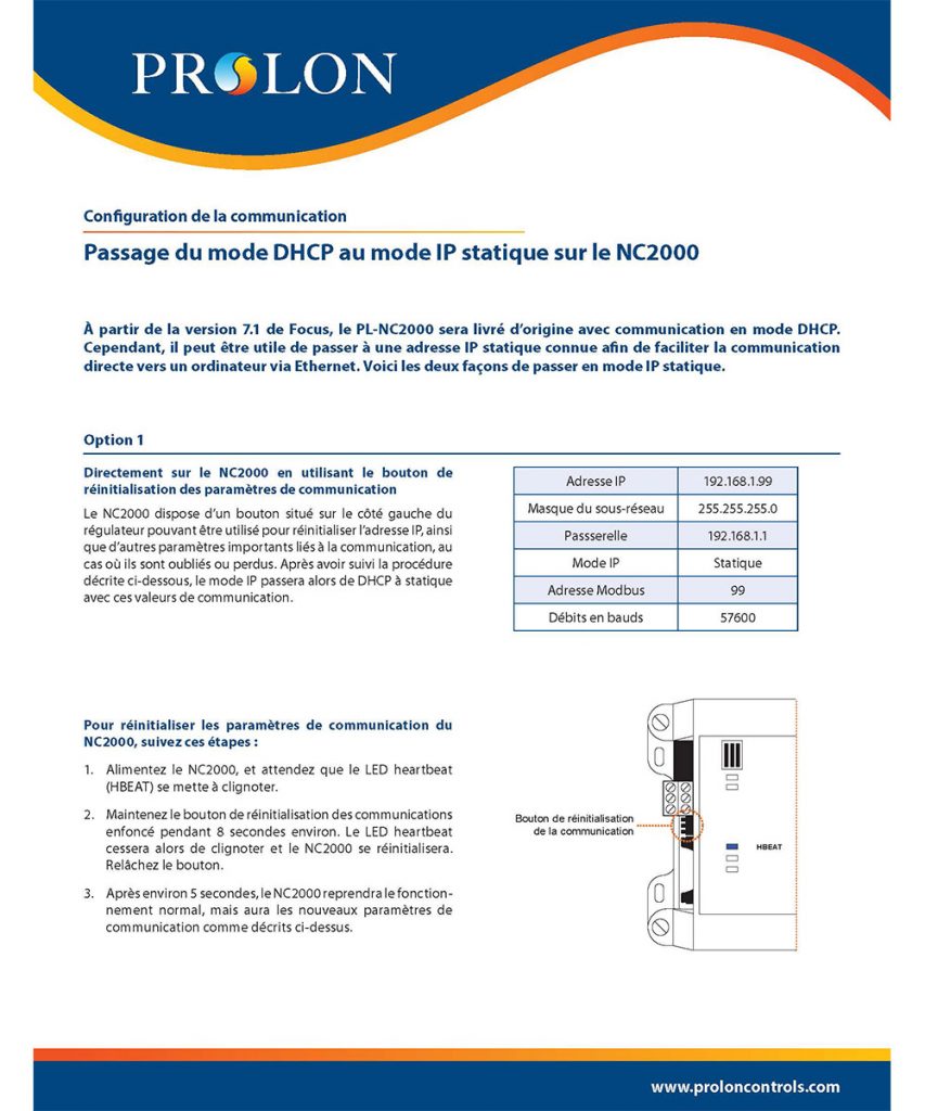 Guides d'installation | Prolon Controls