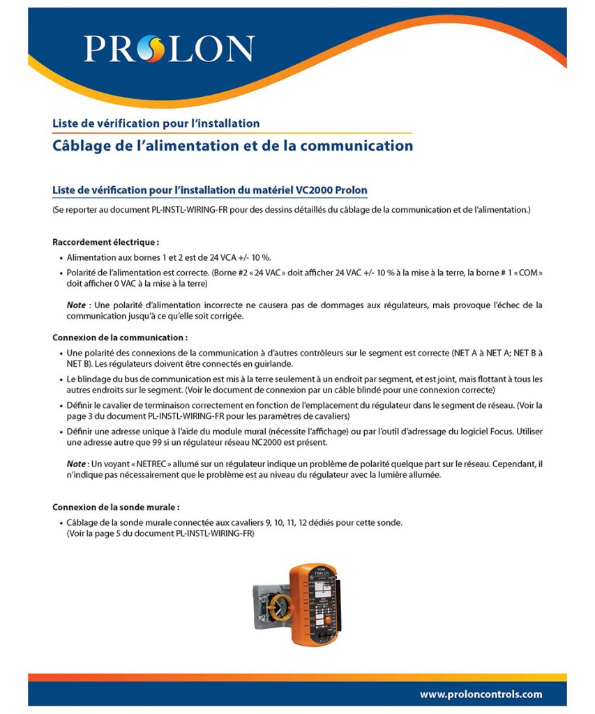 Guides d'installation | Prolon Controls
